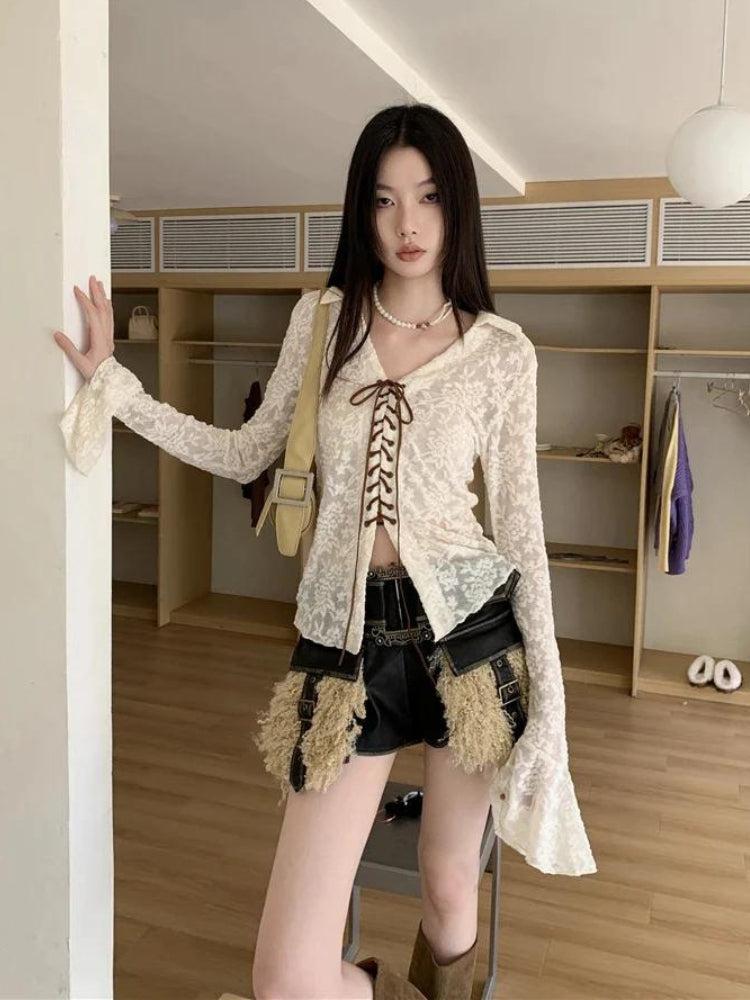 Fairy Grunge Transparent Lace Top – Mauv Studio – MAUV STUDIO