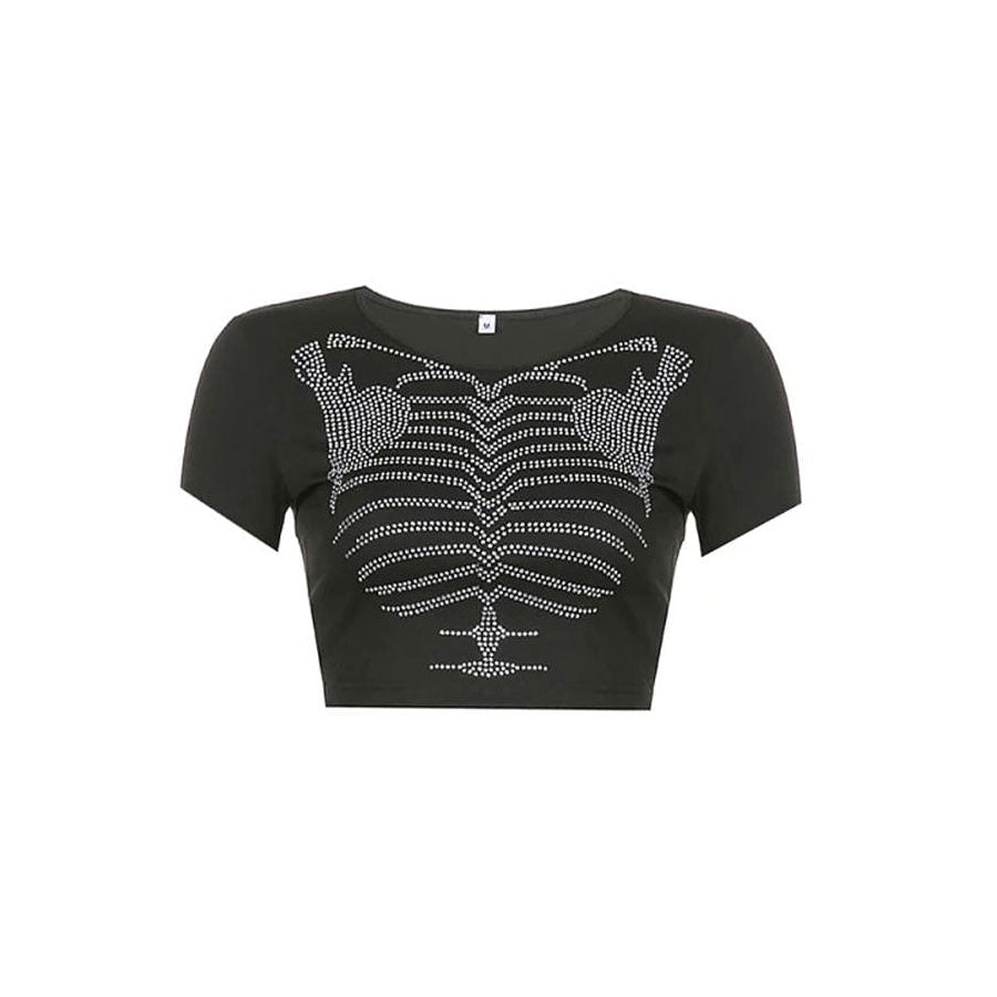 Skeleton Rhinestone Crop Top - Mauv Studio – MAUV STUDIO