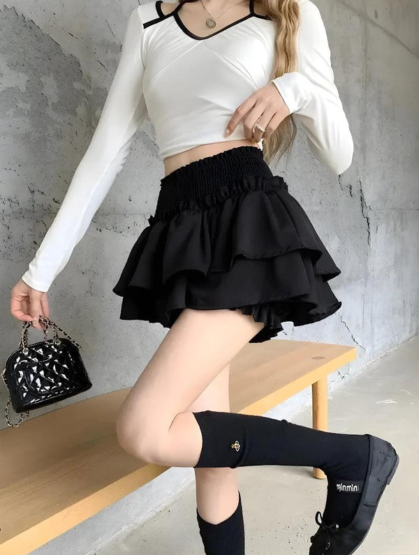 Soft Girl Layered Mini Skort – MAUVSTUDIO®