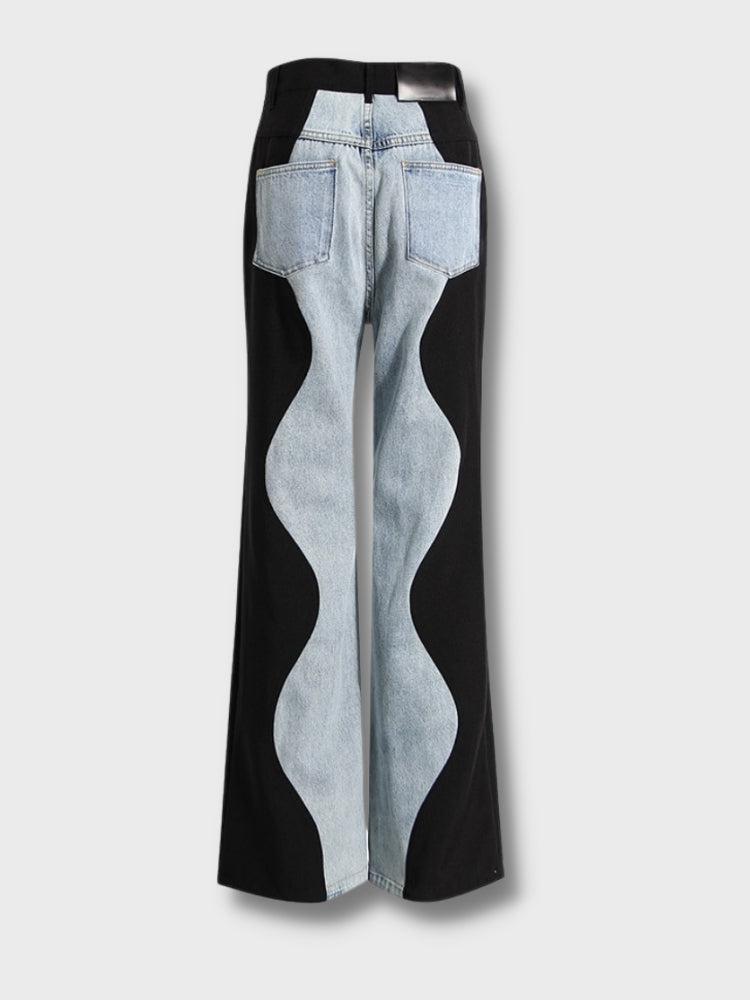 Y2K Wave Panel Jeans – MAUV STUDIO®