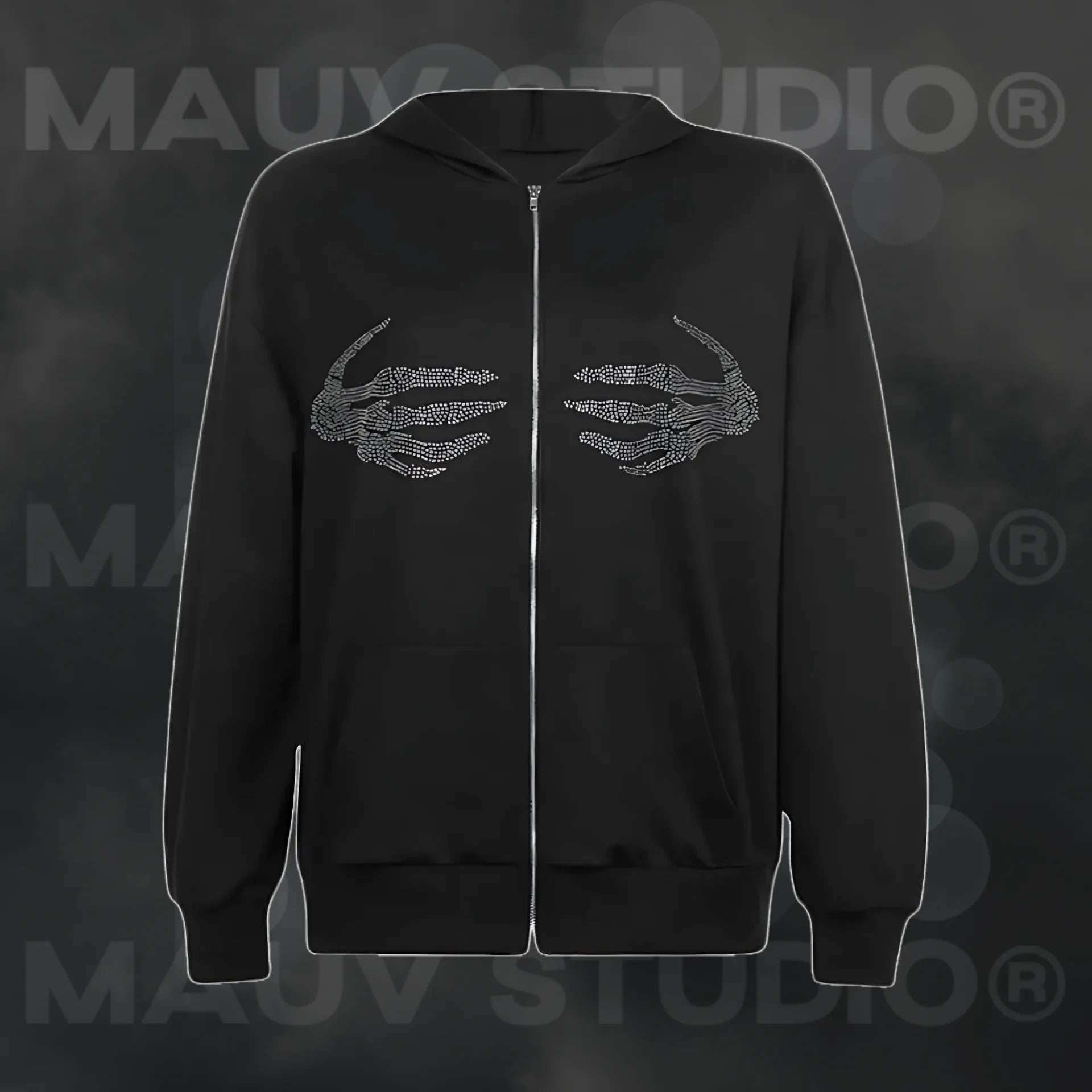 Y2K Skeleton Hands Hoodie - Y2K Streetwear – Mauv Studio
